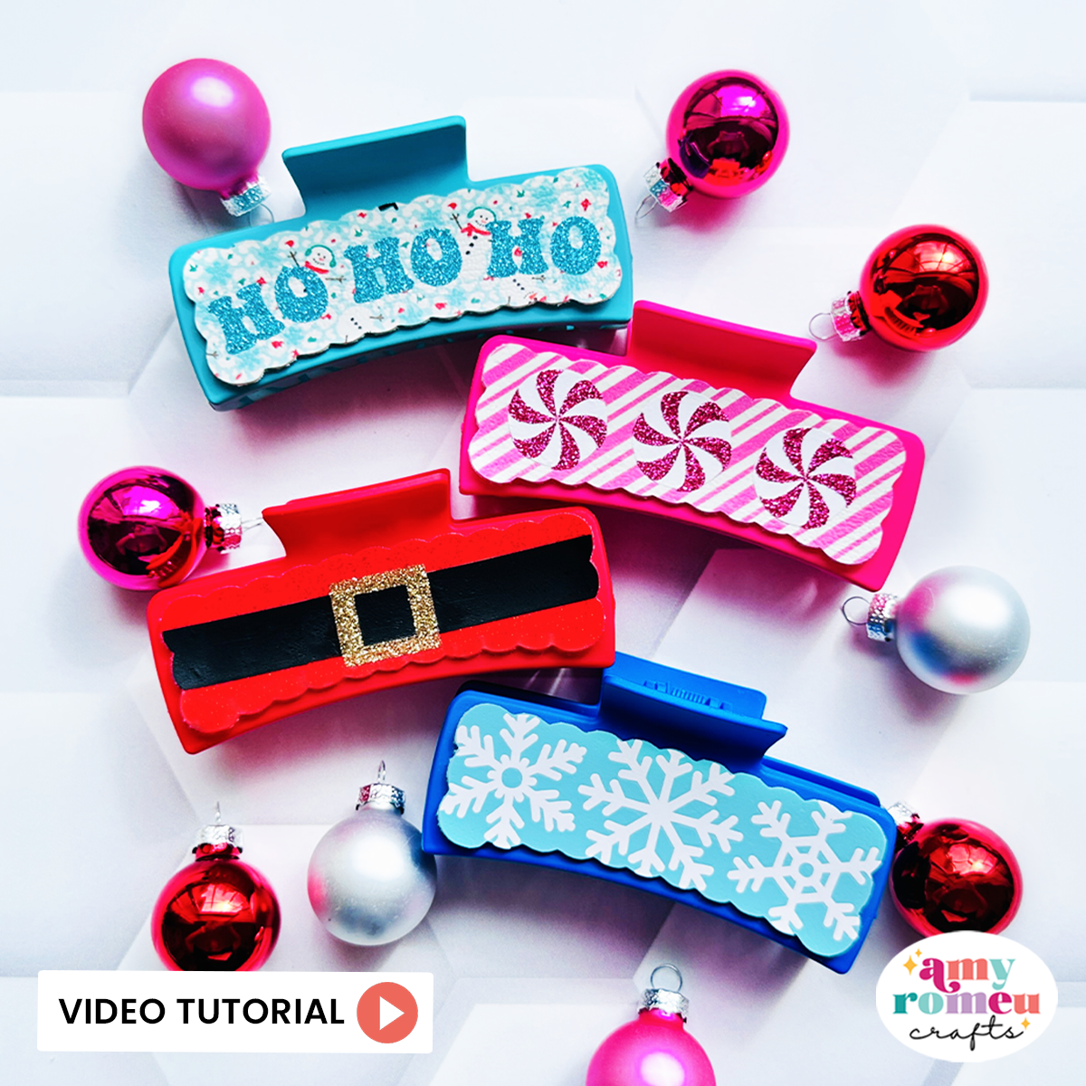 Holiday Faux Leather Hair Claw Clips SVG Set of 4 – Amy Romeu