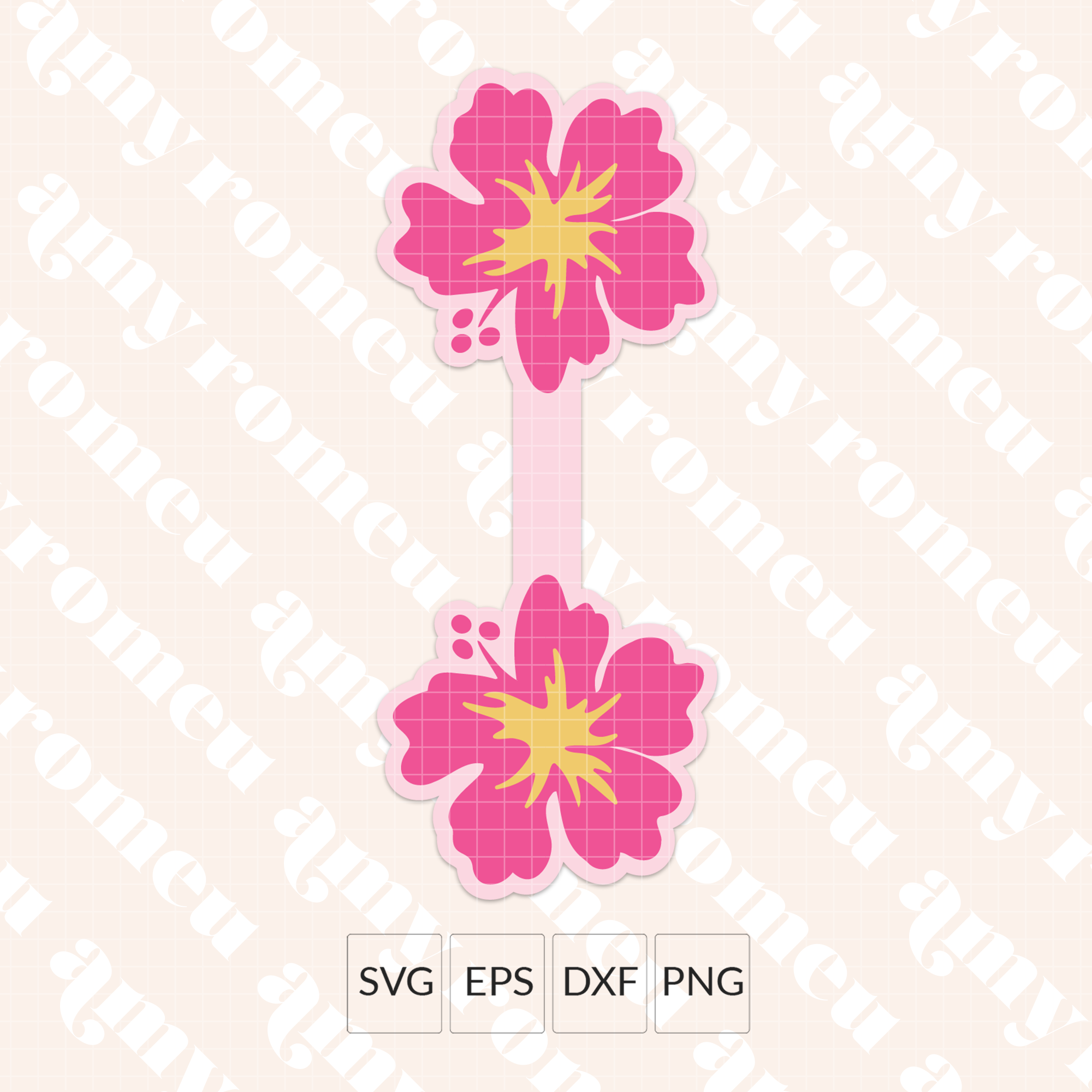 Hibiscus Keychain SVG – Amy Romeu