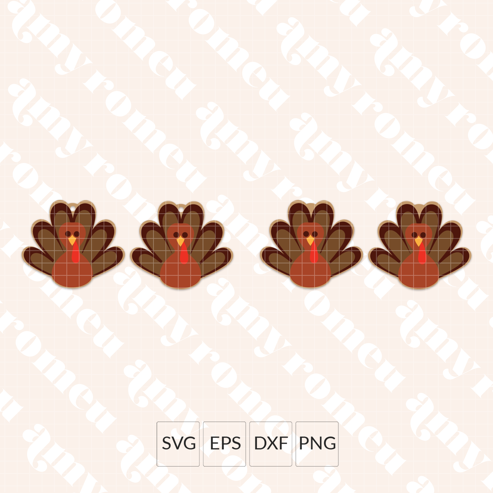 Thanksgiving Turkey Earrings SVG – Amy Romeu
