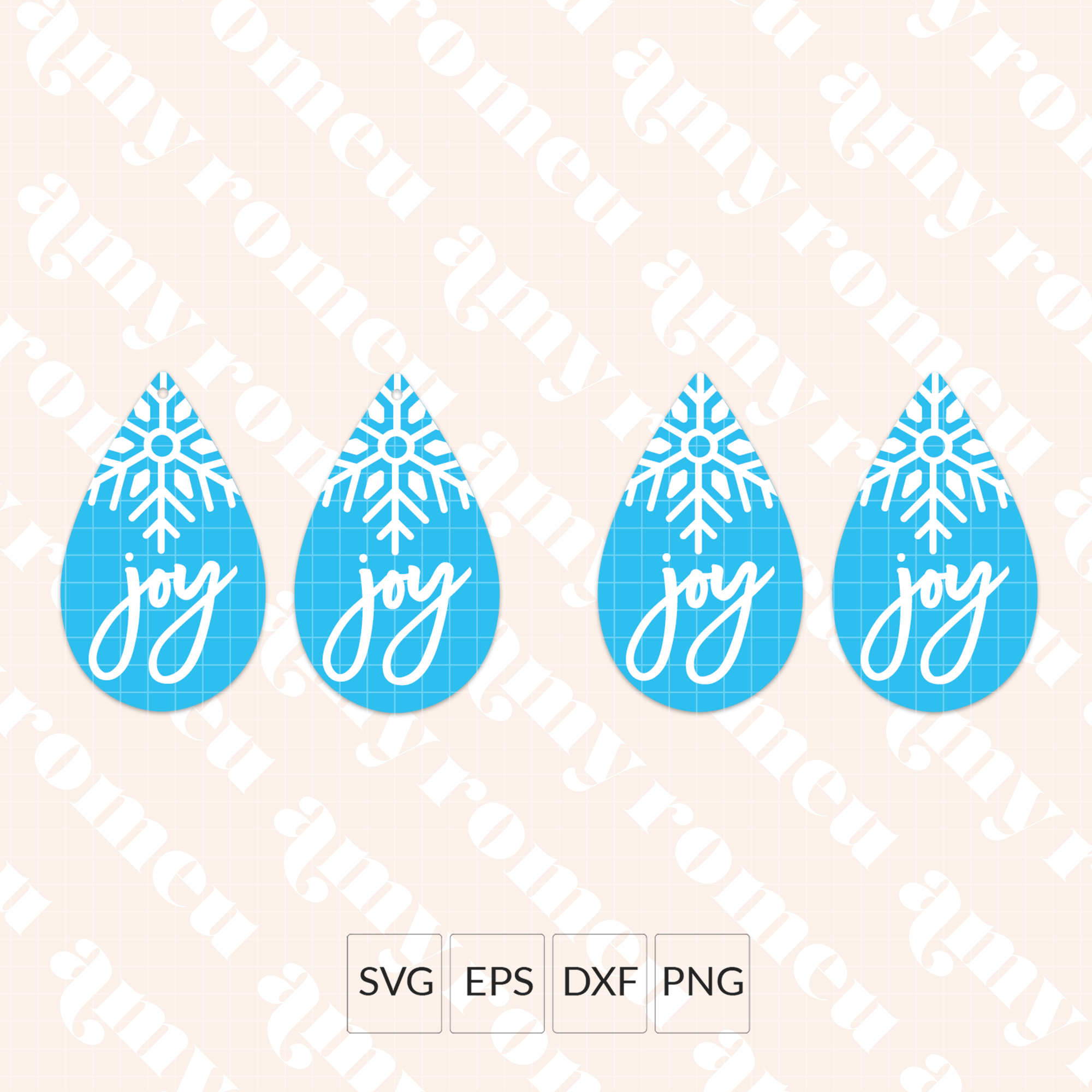 Joy Snowflake Teardrop Earrings SVG – Amy Romeu