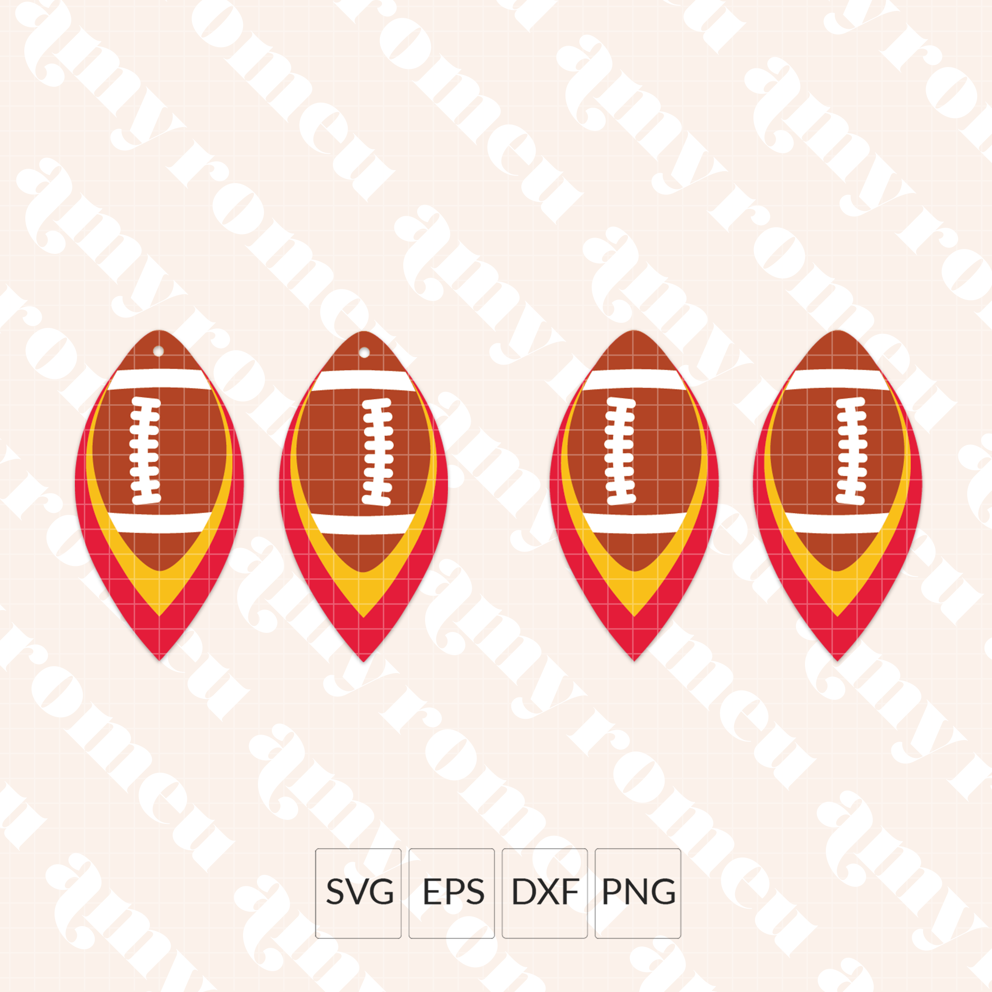 Layered Football Earrings SVG – Amy Romeu